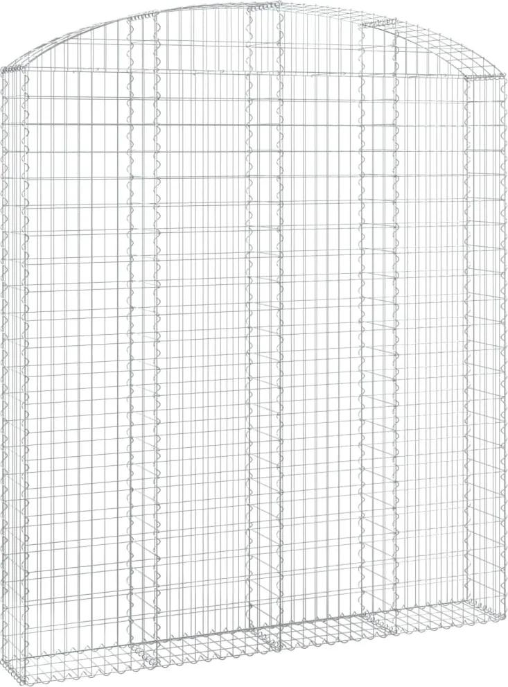 vidaXL Klenutý gabionový koš 200 x 30 x 220/240 cm pozinkované železo [153471]