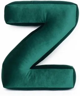 Polštář velur písmeno A - Z 40 cm / tmavě zelené  2225