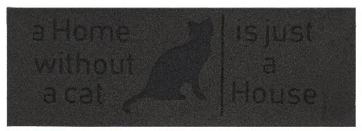 Esschert Design ESSCHERT DESIGN Rohožka "BEST FOR BOOTS" - kočička s nápisy, černo-šedá, 74,5 x 26 cm