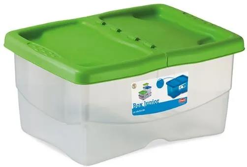 Plastový box Stefanbox junior 12l - zelené dělené víko