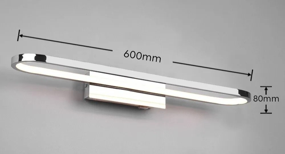 LED nástěnné svítidlo v leskle stříbrné barvě (délka 60 cm) Gianni – Trio