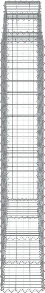 Klenuté gabionové koše 2 ks 200x50x180/200cm pozinkované železo 3146404