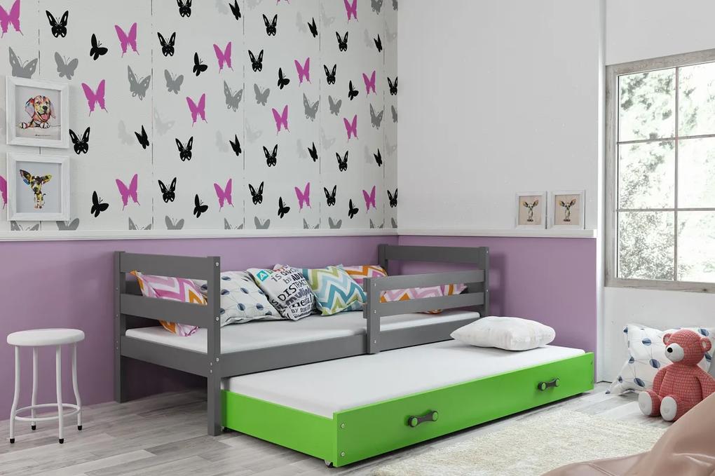 BMS Group Dětská postel s výsuvnou přistýlkou ERYK grafit Velikost postele: 200x90 cm, Barva šuplíku: Růžová