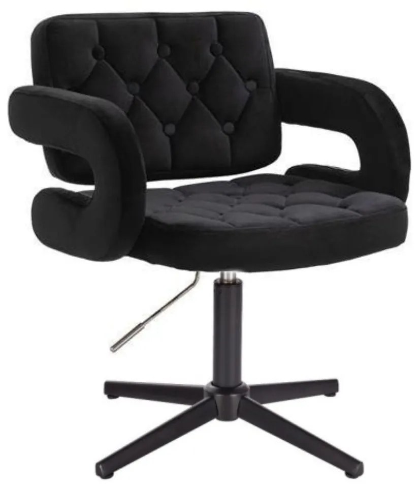 LuxuryForm DESIGN Otočná židle ADRIA VELUR na černém kříži - černá