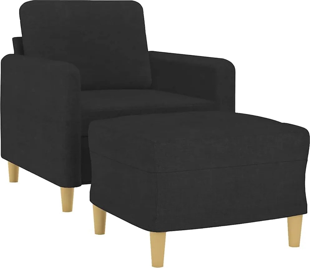 Křeslo s podnožkou černé 60 cm textil 3201188