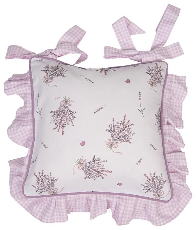 Bavlněný povlak na podsedák s volánky Lavander Garden - 40*40 cm