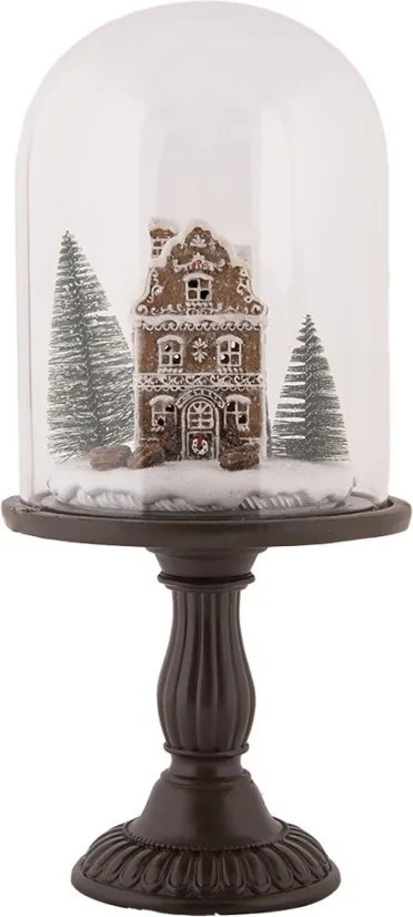 Perníková chaloupka v poklopu na podstavci Ginger Led - Ø 17*36 cm / 2*AAA