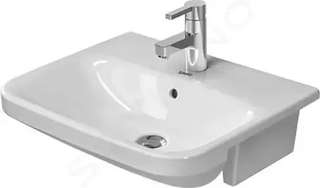 DURAVIT - DuraStyle Umyvadlo nábytkové 550x455 mm, s 1 otvorem pro baterii, s WonderGliss, bílá (03755500001)