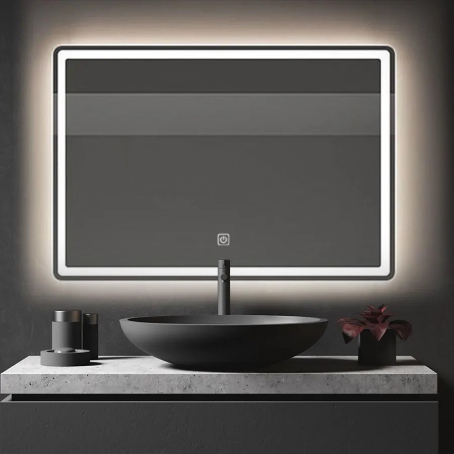 Rea Obdelníkové zrcadlo 80x60 cm s regulovatelným LED osvětlením