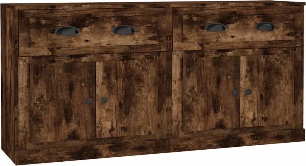 Příborníky 2 ks kouřový dub kompozitní dřevo 3185268