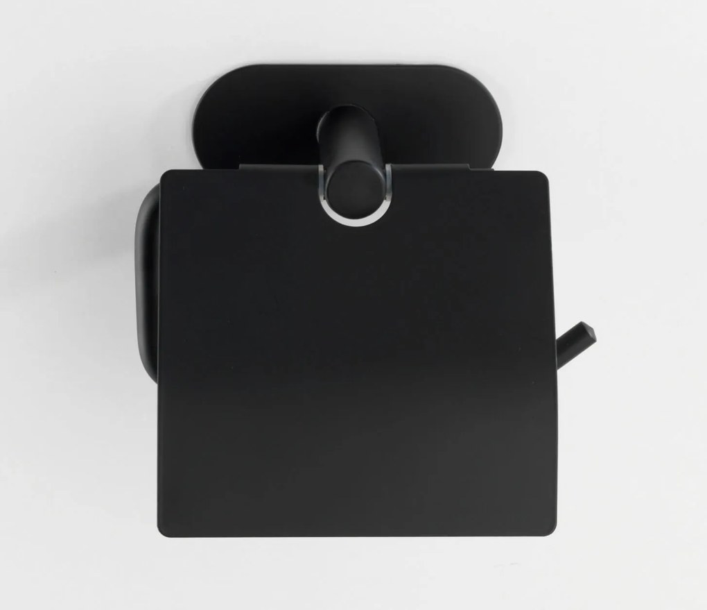 WENKO Držák WC papíru BEZ VRTÁNÍ TurboLoc OREA BLACK černý 13x14x7 cm