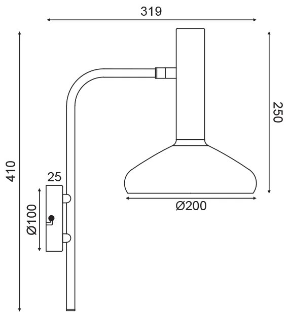 ACA DECOR Retro nástěnné svítidlo SHERLOCK max. 40W/E27/230V/IP20