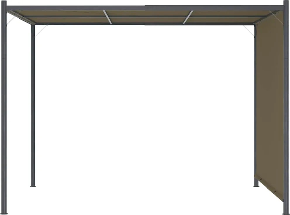 Zahradní altán se zatahovací střechou 3 x 3 m taupe 180 g/m² 312225