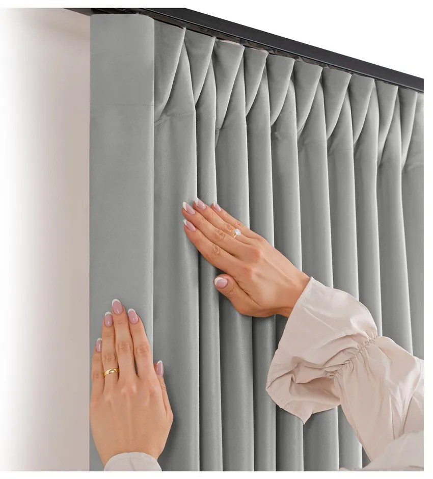 Šedý sametový dimout závěs 400x300 cm Velto – Filumi