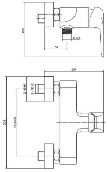 Cersanit S951-352 - Sprchová baterie CITY lesklý chrom
