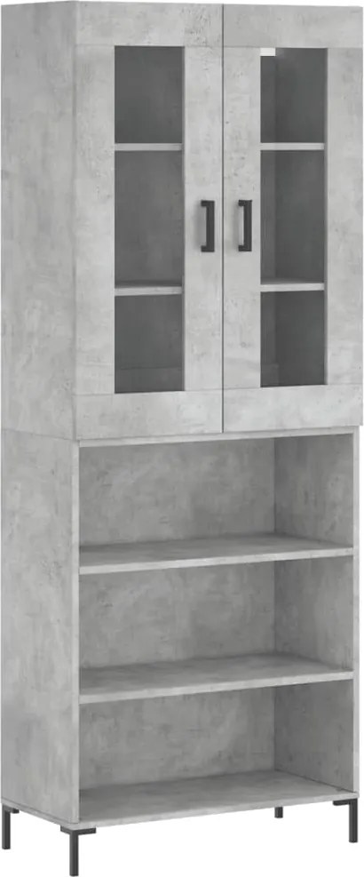 Skříň highboard betonově šedá 69,5x34x180 cm kompozitní dřevo 3198725