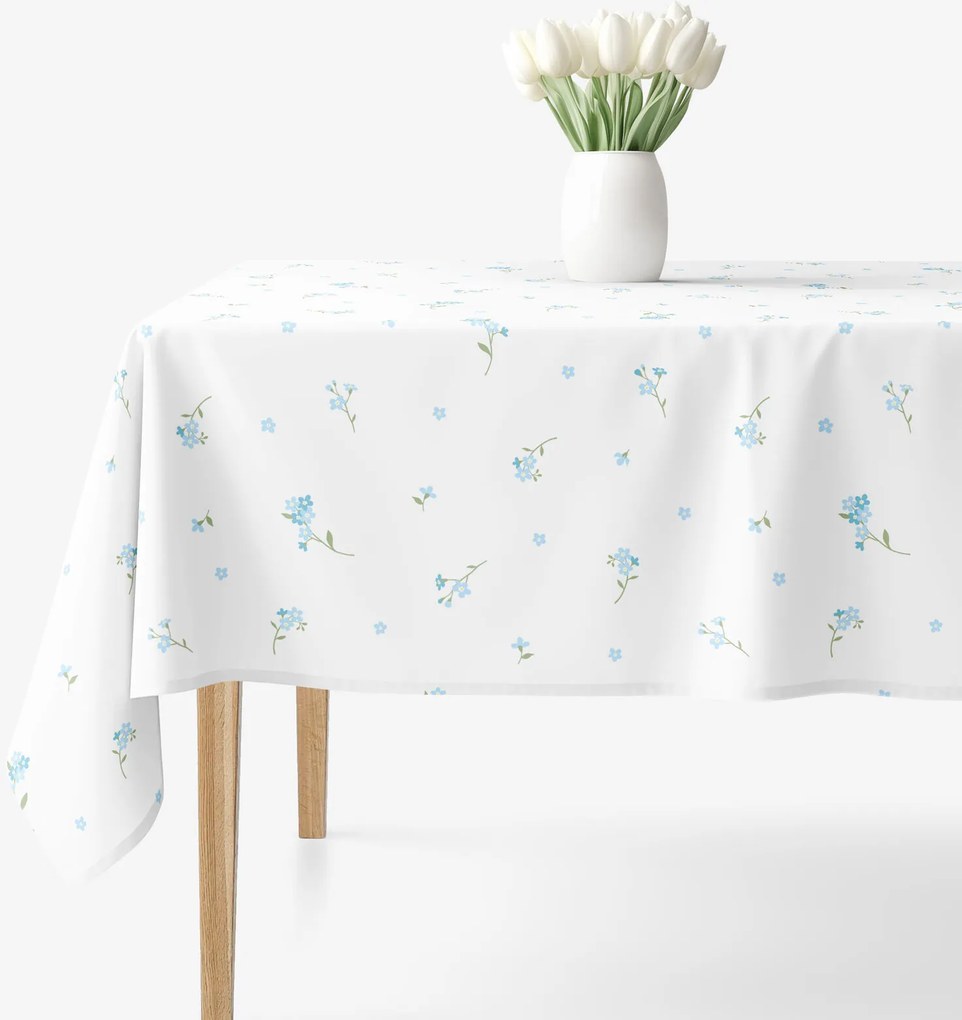 Goldea hranatý ubrus 100% bavlněné plátno - pomněnky 120 x 120 cm