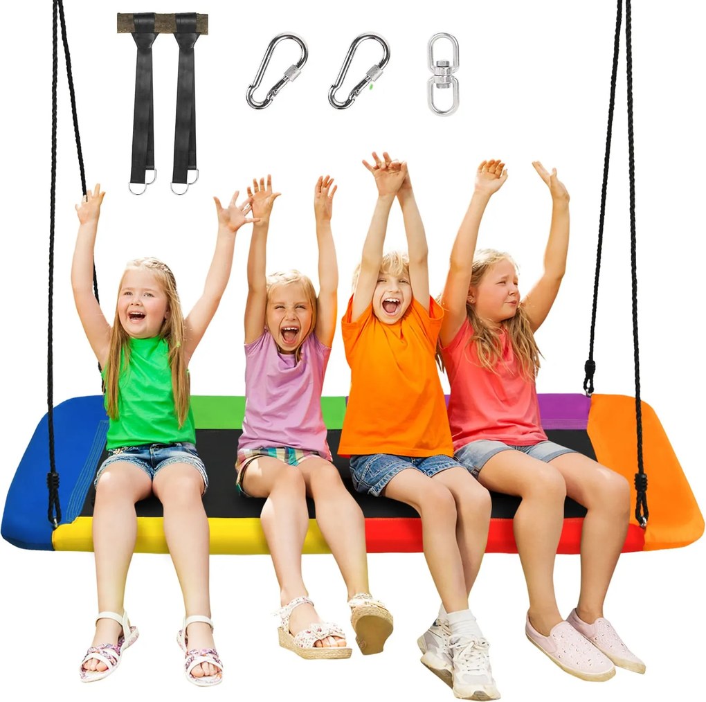 Costway 100-180 cm houpačka na strom, houpačka pro děti, houpačka do hnízda