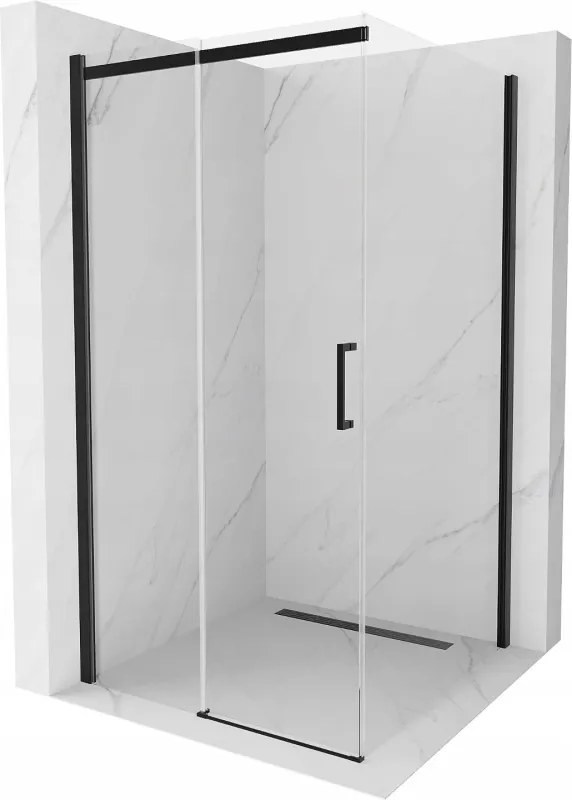 Mexen Omega sprchový kout 100x100cm, 8mm sklo, černý profil-čiré sklo, 825-100-100-70-00