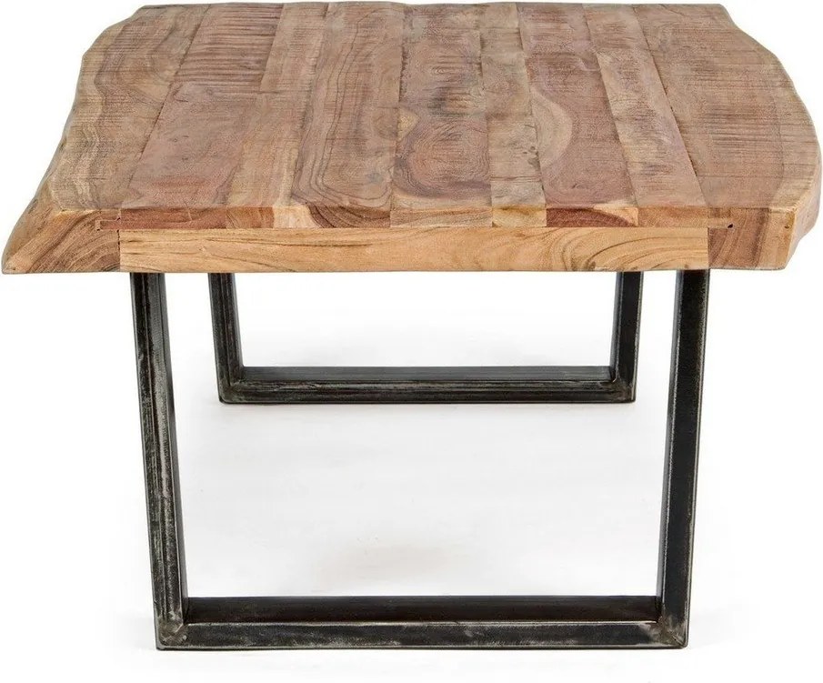 Černý/v přírodní barvě konferenční stolek s deskou z akácie 70x120 cm Elmer – Bizzotto