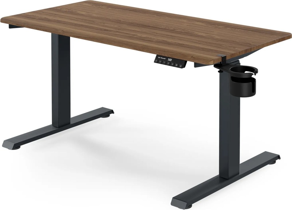 Elektrický stůl s regulací výšky ergonomický antracitový/ořech,1200x600 mm: ARIA
