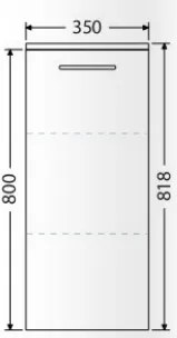 Intedoor nízká doplňková skříň s košem na prádlo,1 dveře, UNI SN 82/35 1D K Varianta: A2496 Basalto LESK