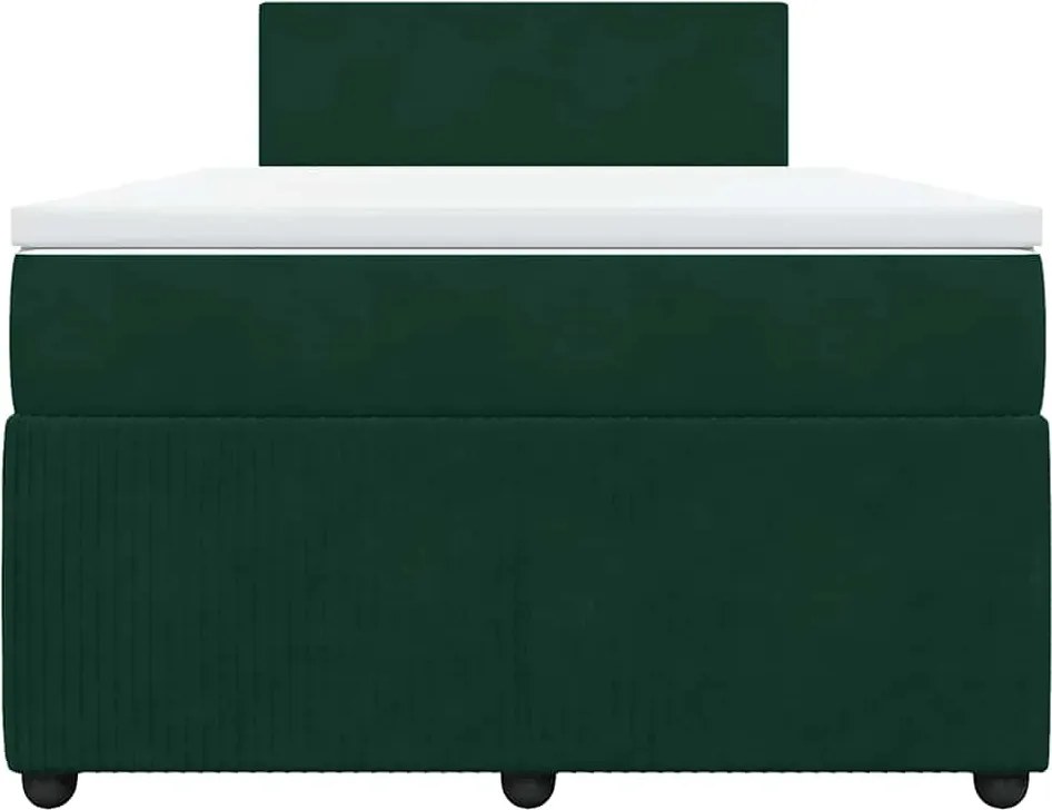 Box spring postel s matrací tmavě zelená 120 x 200 cm samet 3290007