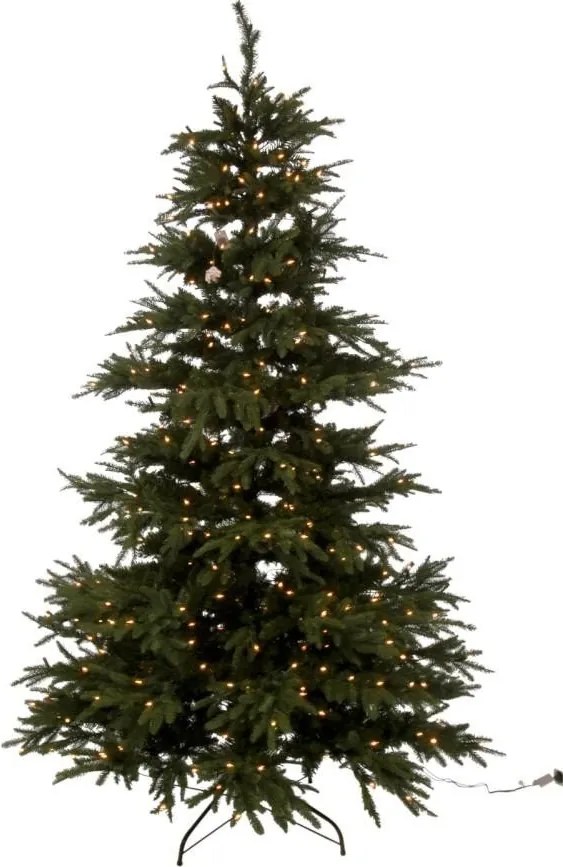 Vánoční stromek extra s led světýlky zelený - 225cm