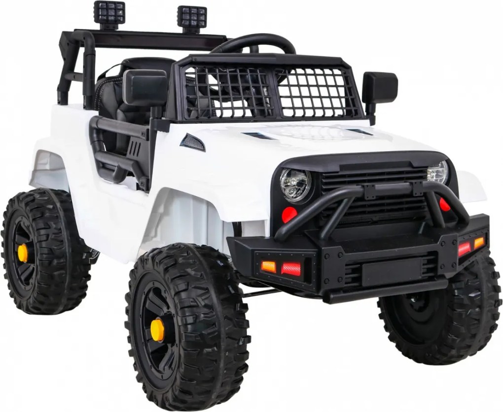 Ramiz Autíčko Jeep Dark Night na baterie pro děti bílé + pomalý start + EVA kola + LED audio