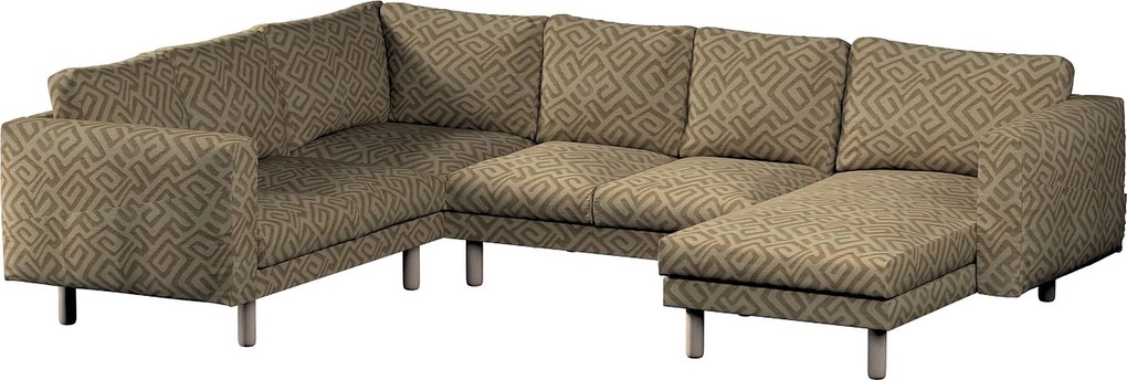 Potah na pohovku IKEA Norsborg rohová, 5-místná se šezlongem barva béžová látka pletený vzor, vzorované