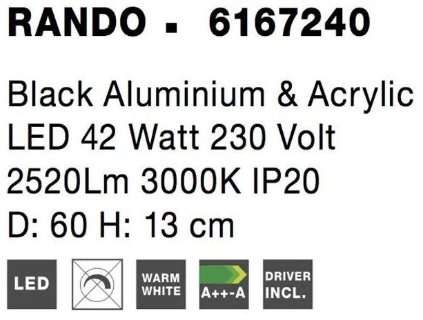 Nova Luce Stropní LED svítidlo RANDO, 42W Barva: Hnědá, Teplota světla: 3000K
