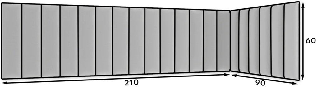Eltap Čalouněný panel Quadratta 210+90x60 cm tmavě zelený