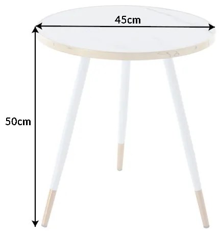 Designový konferenční stolek Laney 45 cm bílý
