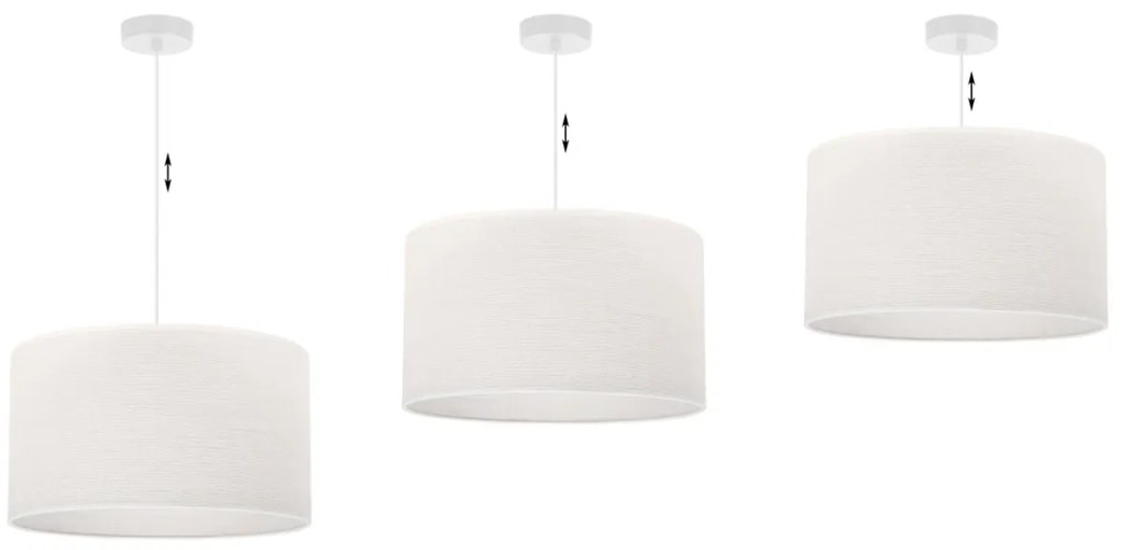 Závěsné svítidlo Juta, 1x bílé jutové stínítko, (fi 40cm), w