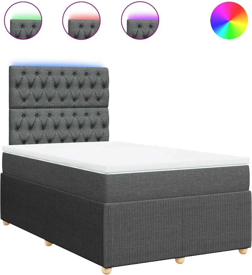 Box spring postel s matrací tmavě šedá 120x190 cm textil 3294303