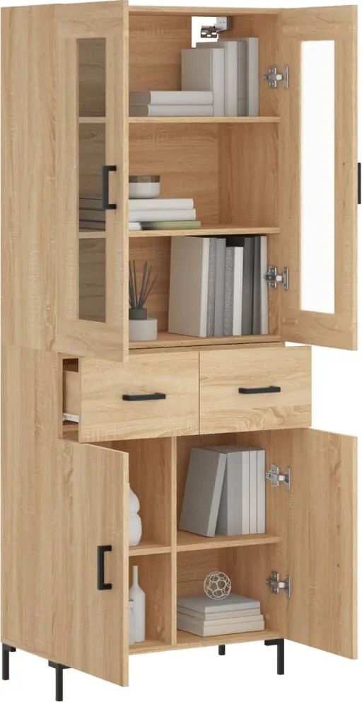 Skříň highboard dub sonoma 69,5 x 34 x 180 cm kompozitní dřevo 3198532