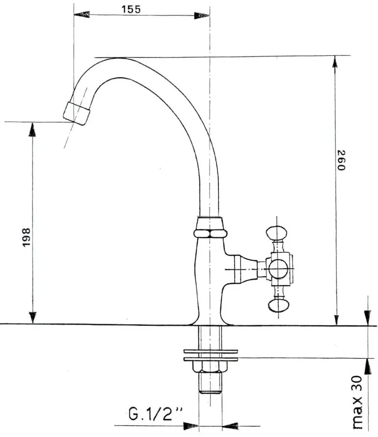 Stojánkový umyvadlový ventil v leskle stříbrné barvě Antea – Sapho