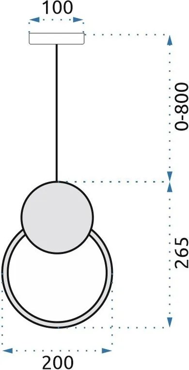 Toolight - LED závěsné stropní kruhové svítidlo APP852-CP, černá, OSW-07021