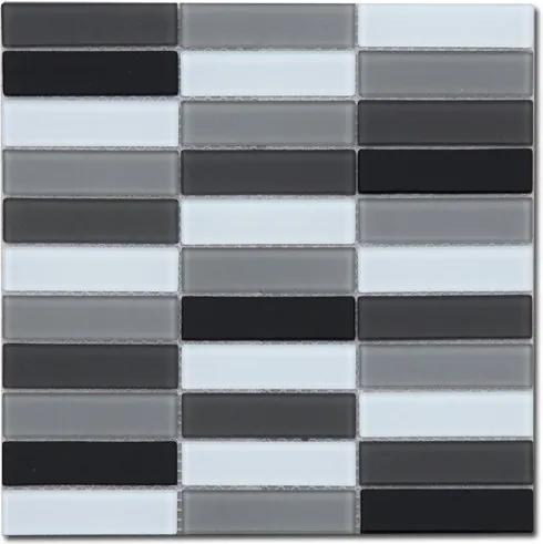 Maxwhite ASHS5-3 Mozaika skleněná černá šedá bílá 29,7x29,7cm