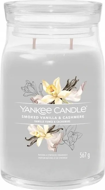 Yankee Candle vonná svíčka Signature ve skle velká Smoked Vanilla & Cashmer