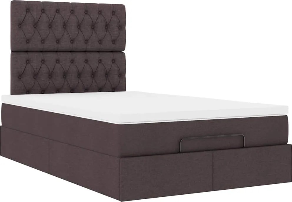 Osmanský rám postele s matrací tmavě šedá 120x200cm textil 3314082