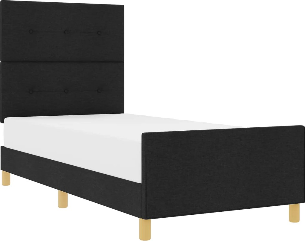 Rám postele s čelo Černá 90 x 190 cm textil 3344692