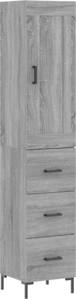 Skříň highboard šedá sonoma 34,5 x 34 x 180 cm kompozitní dřevo 3200199