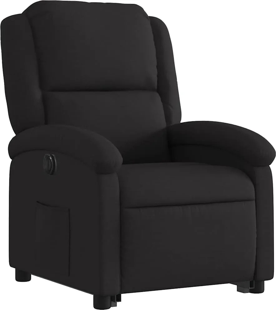 Elektrické zvedací polohovací křeslo černé textil 3204190