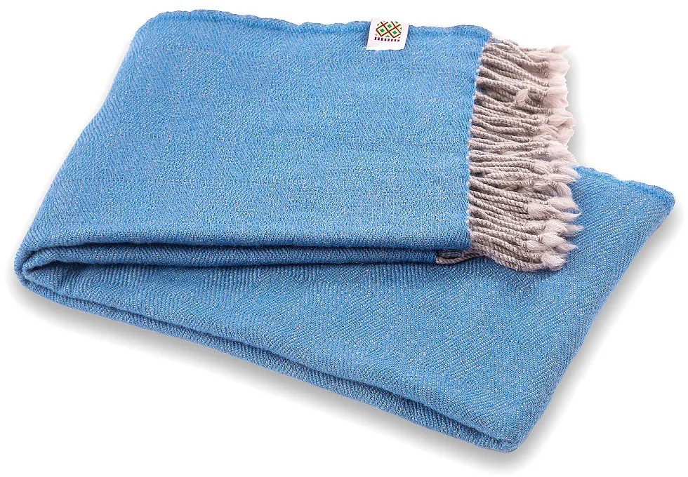 Vlněná deka Kostadina merino - modrá