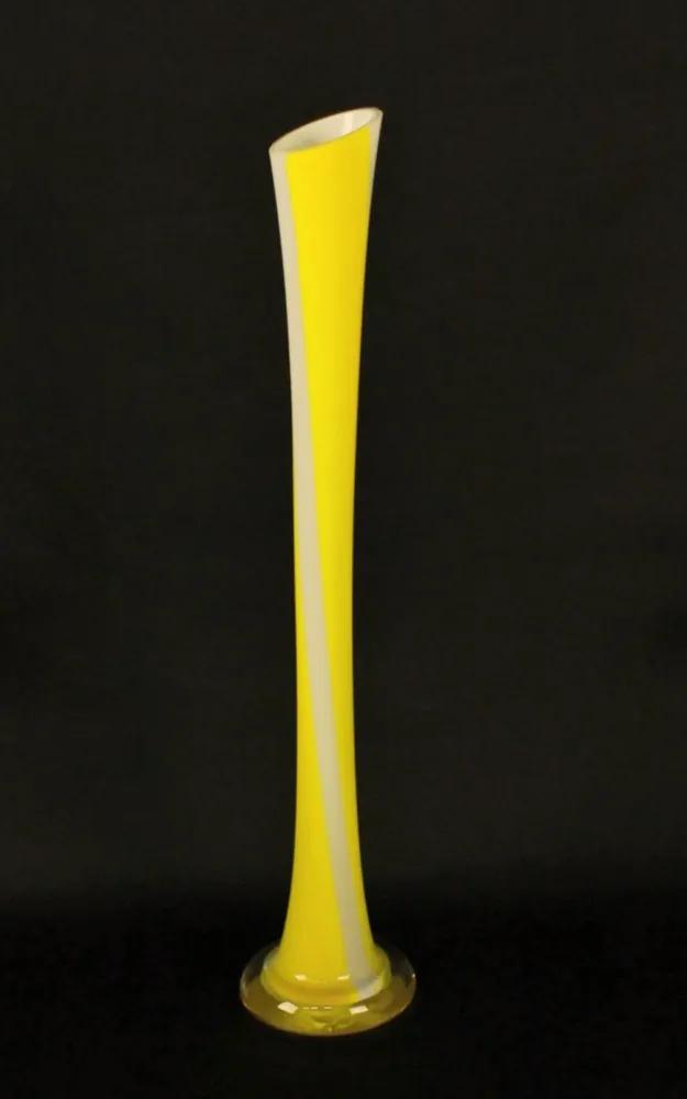 Váza designová Píšťala velká žlutá 80 - 90 cm | BIANO