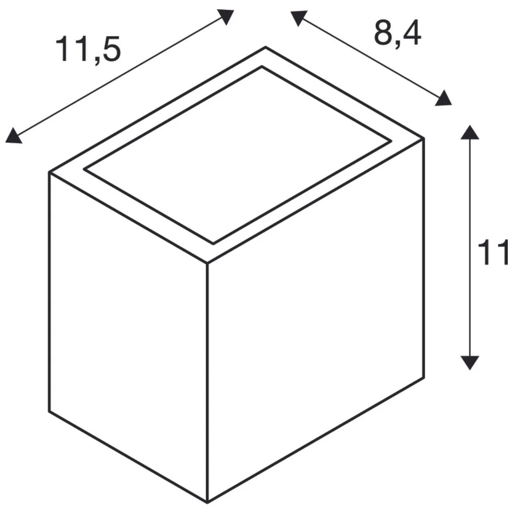 SLV 1002032 Sitra Cube, venkovní nástěnné svítidlo, LED 10W 3000K, antracit, výška 11cm, IP44