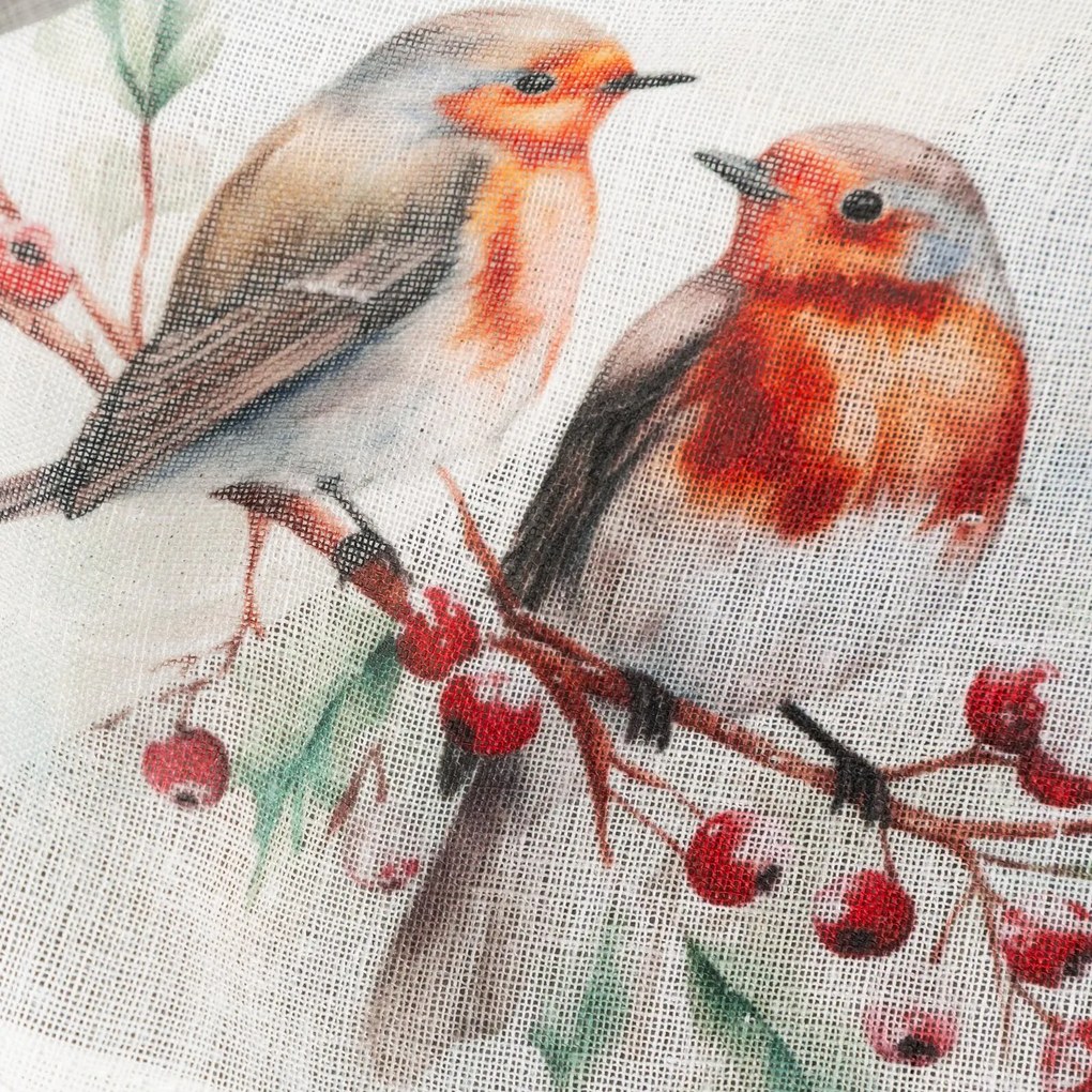 KRÁTKÁ VÁNOČNÍ ZÁCLONA NA PÁSCE XMAS10 150X30 CM VZOROVANÁ