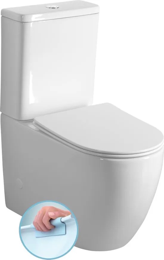 Sapho Sapho, INFINITY RIMLESS WC kombi mísa s nádržkou, spodní/zadní odpad, bílá, PC105WR