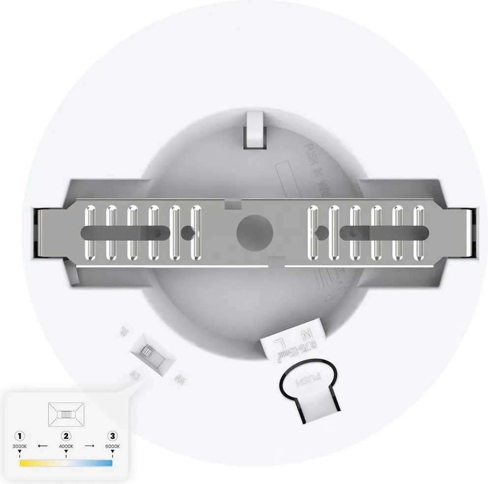 Stropní LED svítidlo Evora Round, 1x LED 6w, 3000-6000k, 3CCT, w